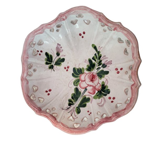 all in | Accents | Hand Painted Italian Pottery Reticulated Bowl Pink ...